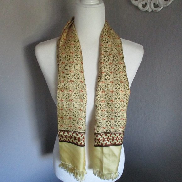 Accessories | Light Yellow Asian Inspired Silk Scarf | Poshmark